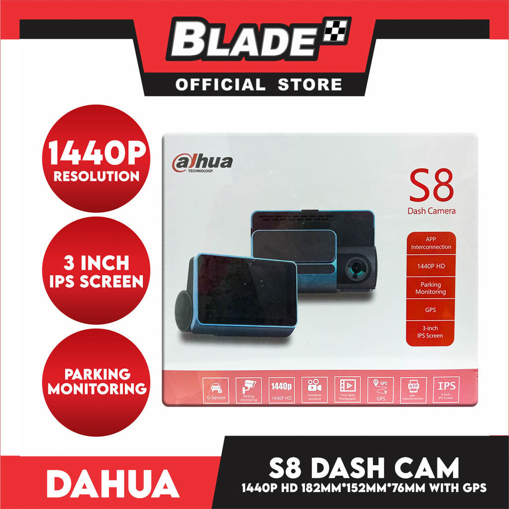 Dahua Dash Camera S8 1440p HD Dual Camera Front and Rear, G-Sensor, GPS ...