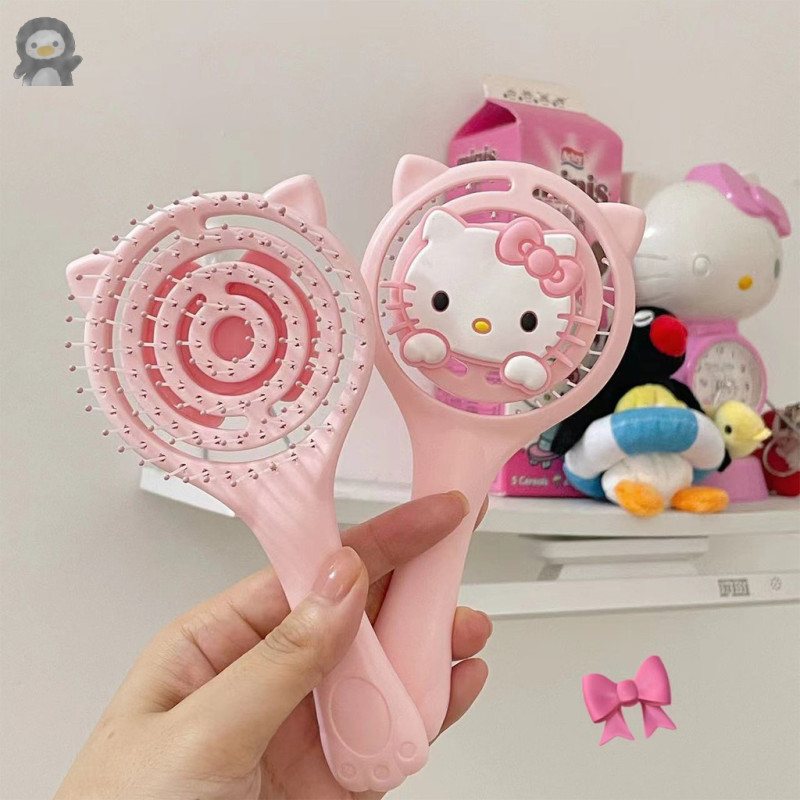 Kawaii Pink Hello Kitty Air Cushion Comb Sanrio Kt Cat Long Hair ...