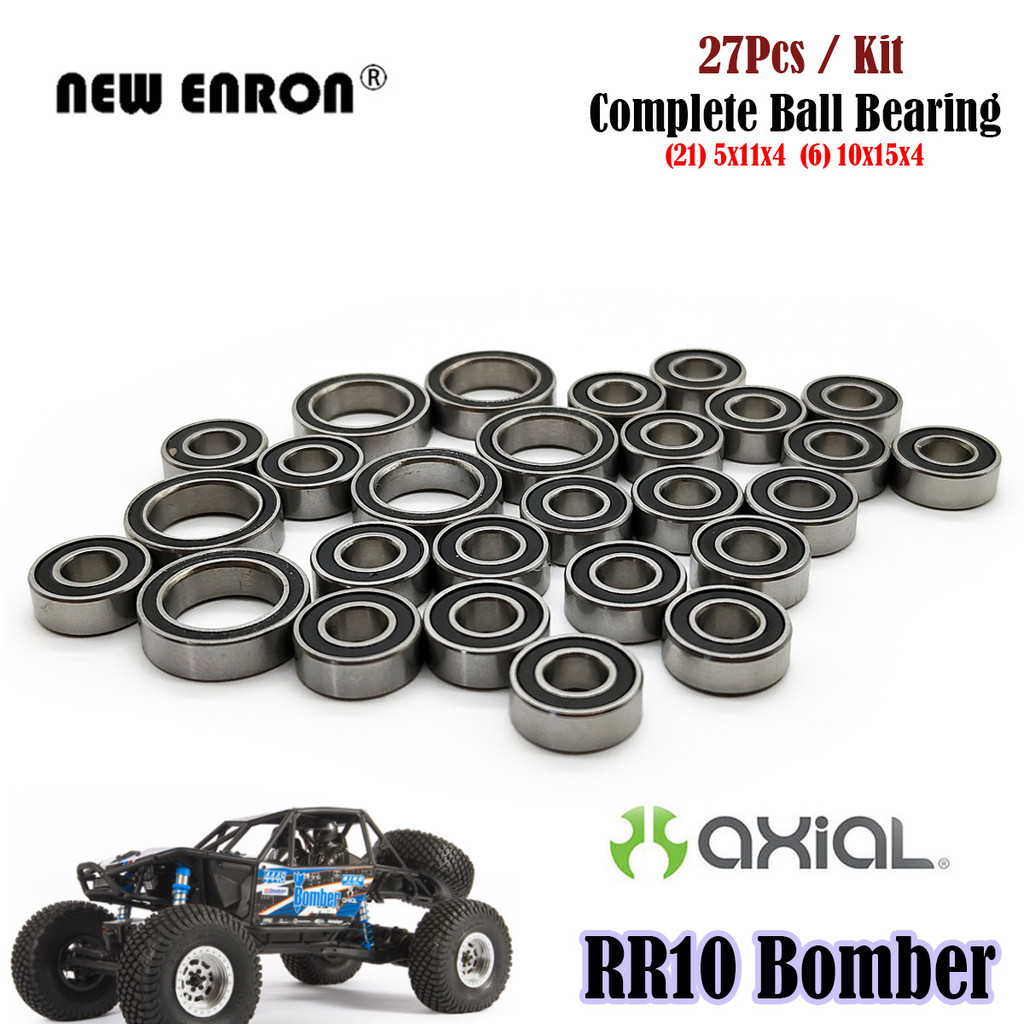 27Pc Complete Bearings Kit Pre-Greased Black Rubber Sealed Deep Groove ...