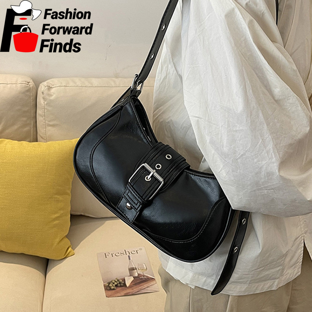 Shoulder Bag Vintage Style Ins Crossbody Bags for Women Half Moon ...