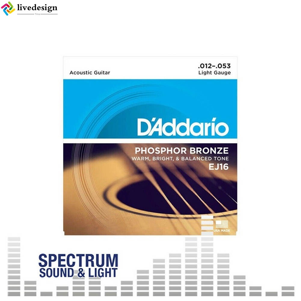 {Livedesign} For D\'Addario EJ16 Acoustic Guitar Strings Full Set Light ...