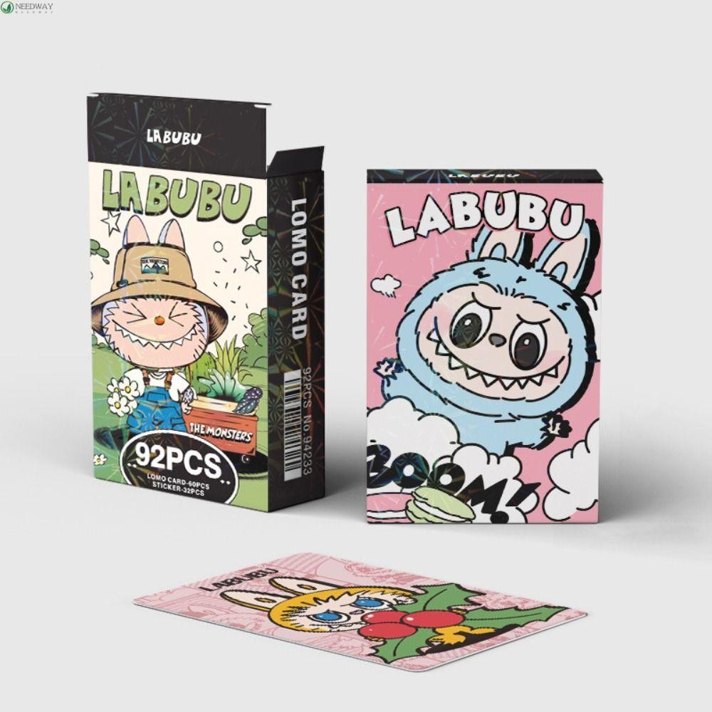NEEDWAY Labubu Laser Flash Cards, Double-Sided Gliter Kuromi Lomo Cards ...