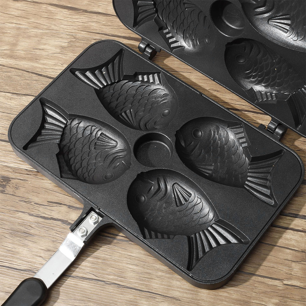 Four Fish Shaped Japanese Pancake Pan Aluminum Alloy Taiyaki Cake Maker ...