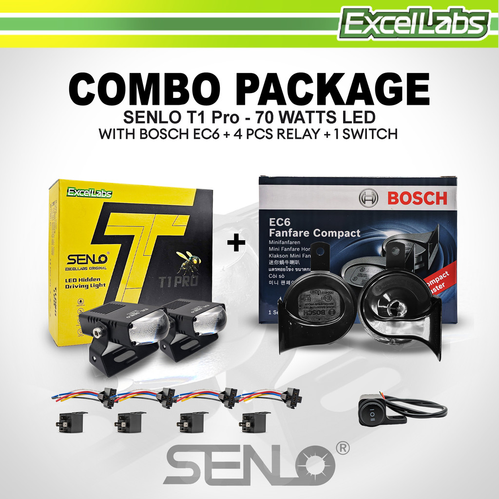 COMBO PACKAGE - ORIGINAL SENLO T1 PRO LED DRIVING LIGHT V3 + BOSCH EC6 ...