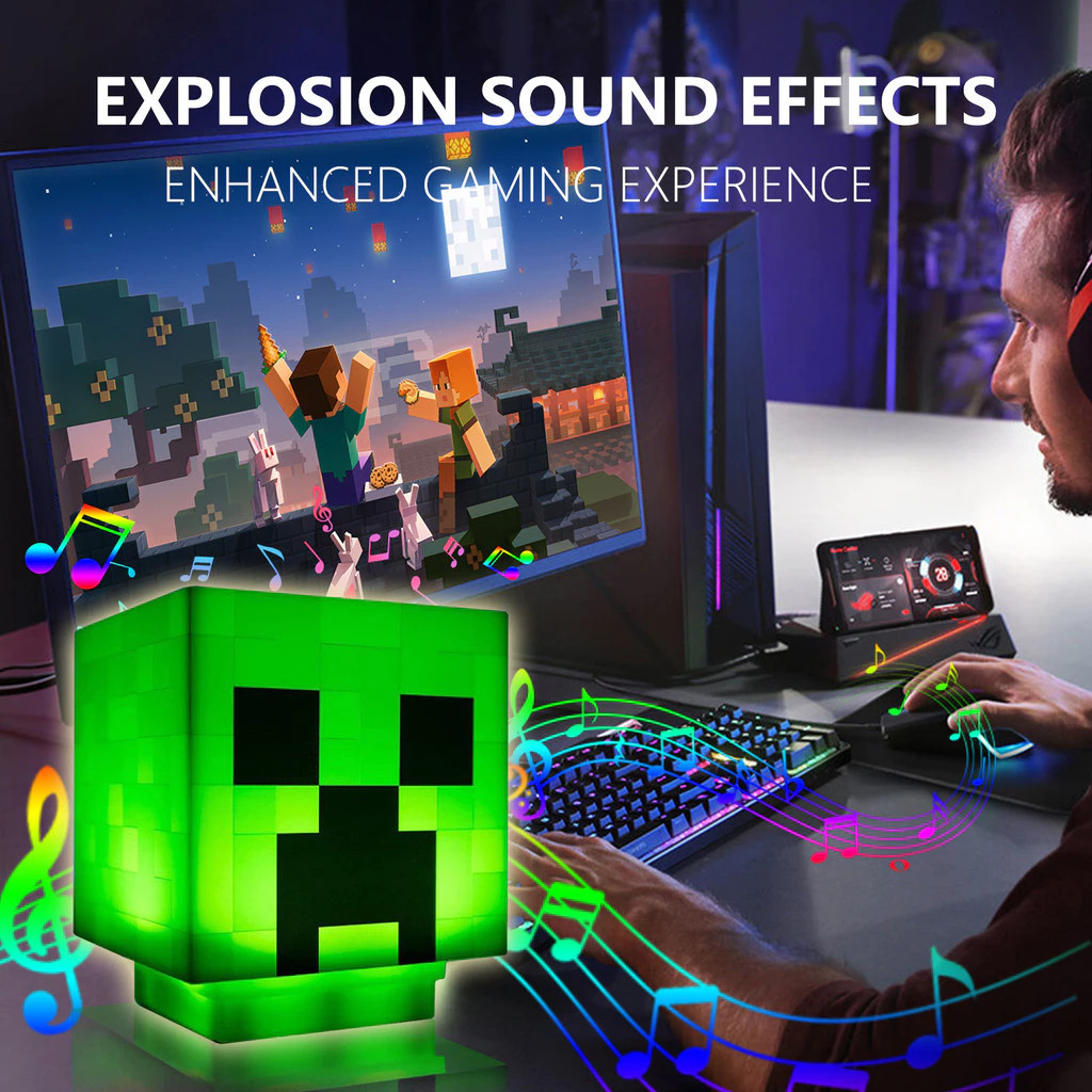 Minecraft Light Creeper Diamond Axolotl Lamp Minecraft Torch Night ...