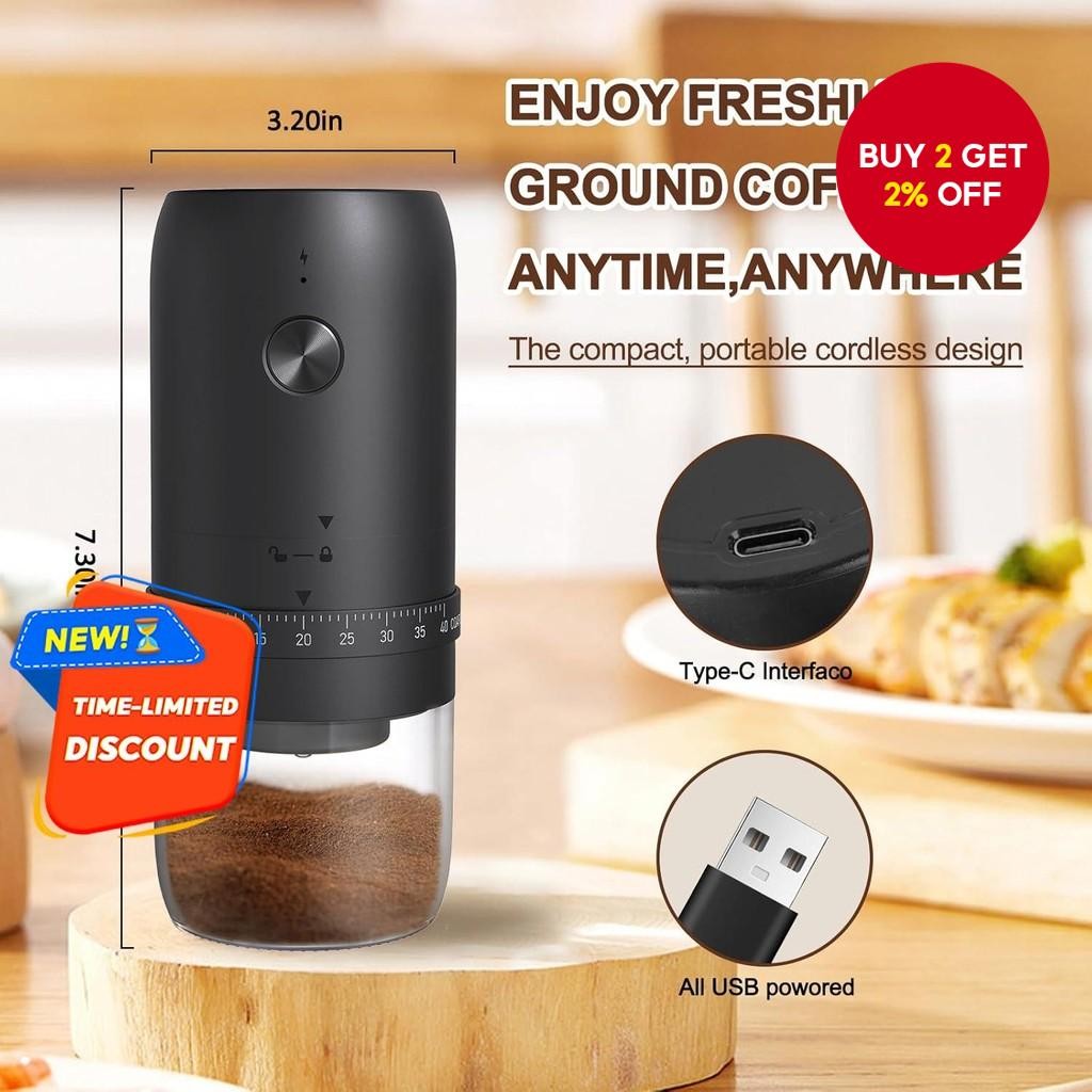 Portable Electric Burr Coffee Grinder, Small Electric Charging Mini ...