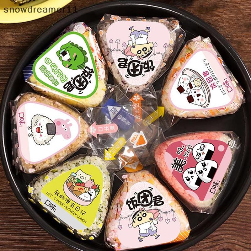 Snph 80Pcs Triangle Rice Ball Packing Bag Stickers Nori Seaweed Onigiri ...