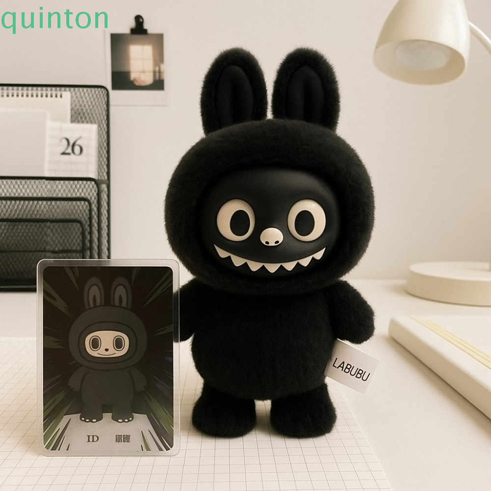QUINTON Labubu Plush Figure, Black Vinyl Face Labubu Plush Doll ...
