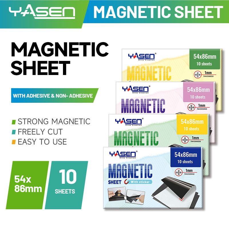 Yasen ATM Magnetic Sheet Cuttable with Adhesive & Non-adhesive ATM Size for DIY Ref Magnet 10 ...