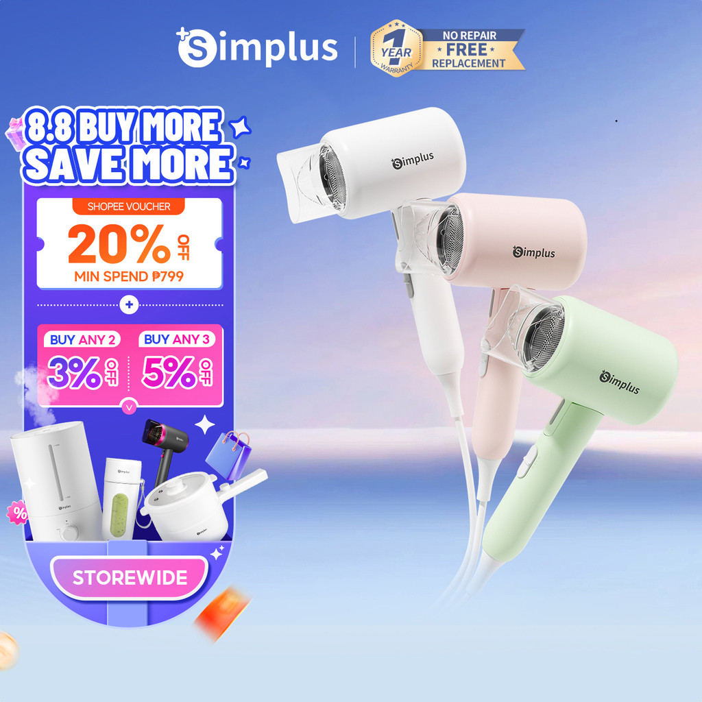 Simplus Hair Dryer Hair Blower Ionic Hair Care Foldable Design 3 ...