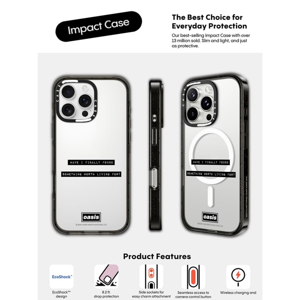CASECASE X Something Worth Living For Case Impact Black Clear Hard ...