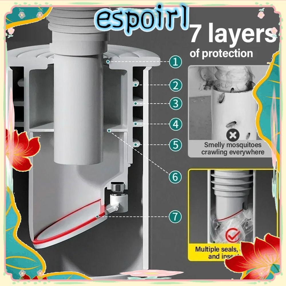 ESPOIR Drain Pipe Drains, Silicone Dish Drainer Drain Trap, Odor ...