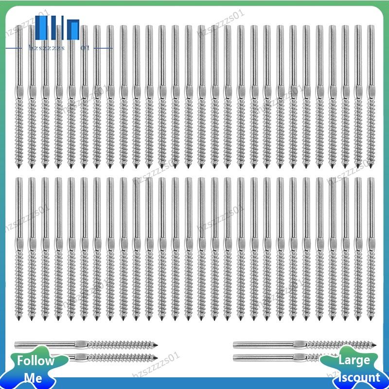 『hzszzzzs01』30 Pairs Hand Thread Lag Screws for 1/8 inch Cable Railing ...