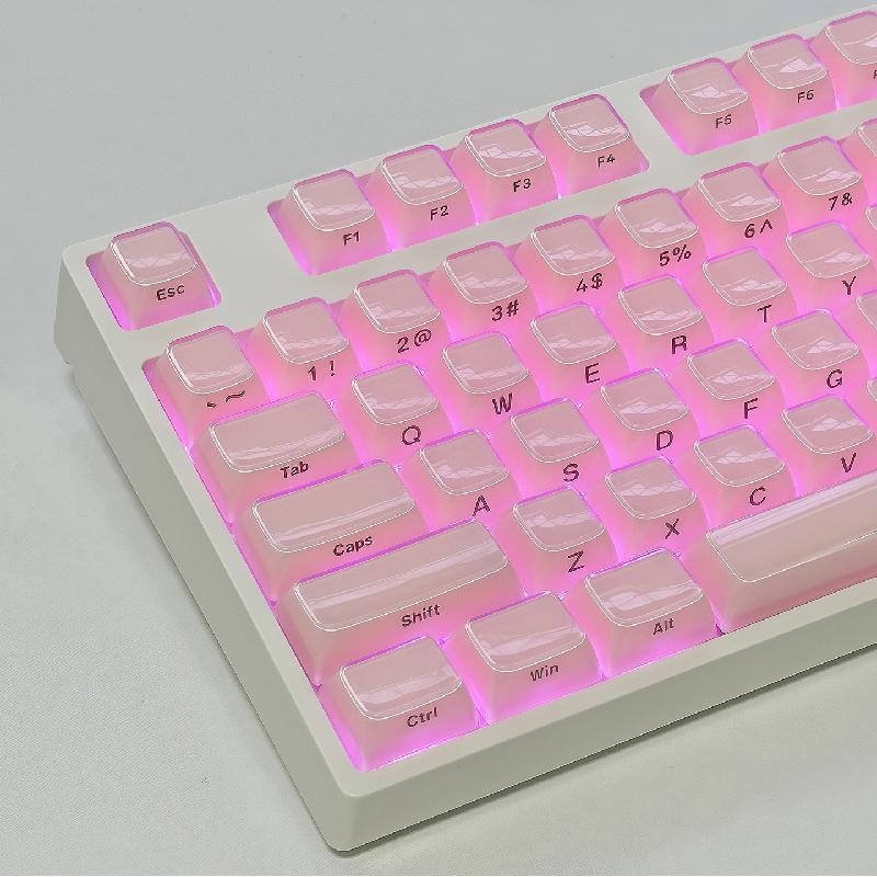 In Stock Jelly Series Keycaps Side Engraving PC Transparent wooting ...
