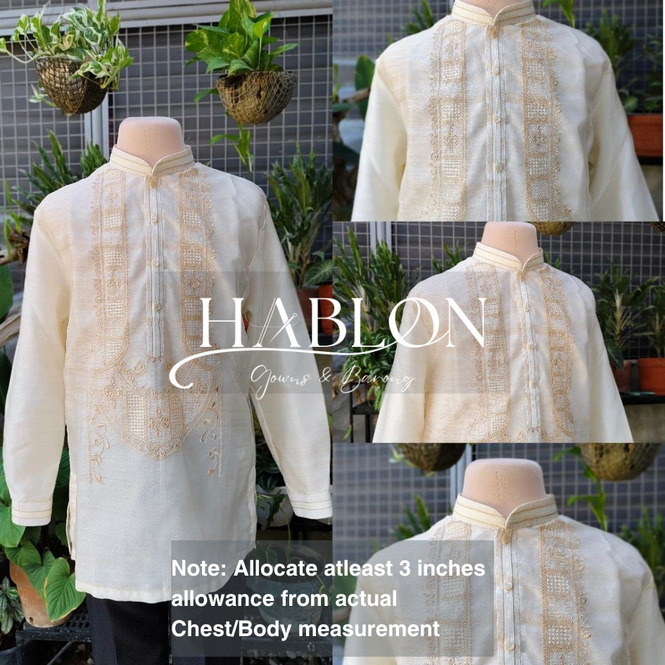 HABLON II Modern Barong Tagalog Premium Off White Cream Lining Sports ...