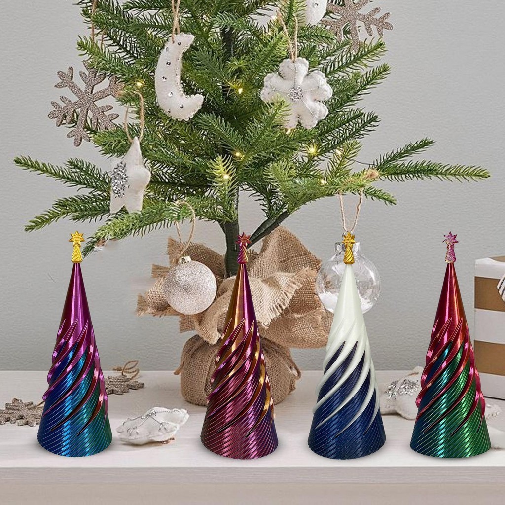3D Printed Desktop Tree 3D Printed Unique Spiral Shape Christmas Tree ...
