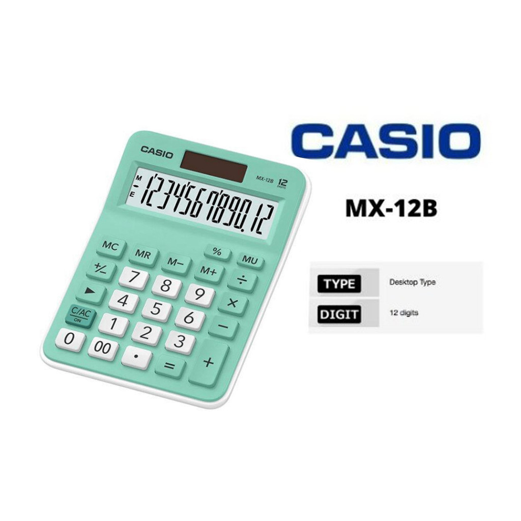 Casio MX-12B (Green) Basic Calculator for Business (100% Original ...