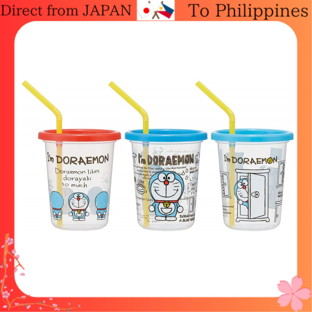 Skater 3 tumblers with straw Doraemon I'm Doraemon Made in Japan 320ml SIH3ST ,320ml | Shopee ...