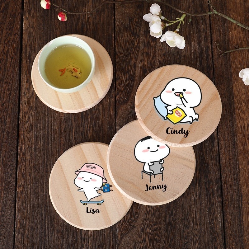 Custom Name Coaster Engraved Tea Coffee Mug Drink Holder for Kitchen ...