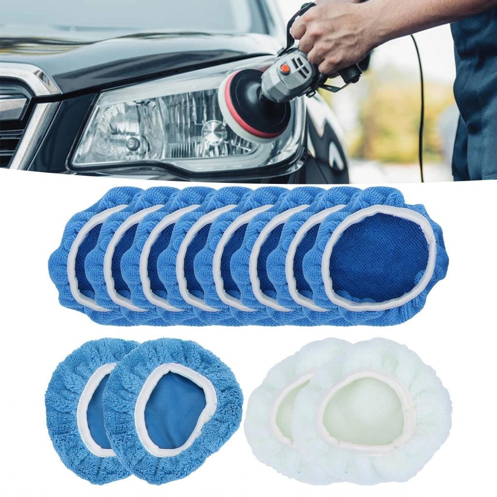 Wowowi Car Polishing Bonnet Pads 12 Pcs Fiber Buffer Pad Cover | Shopee ...