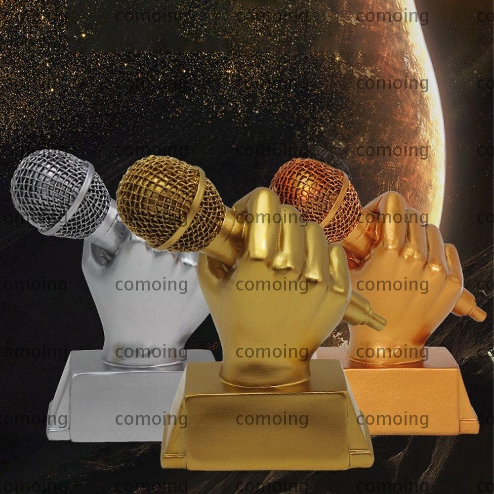 COMOING Golden Microphone Trophy, Resin School Rewarding Supply Best ...