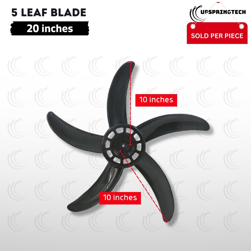 Fan Blade Bagyo 20 Inches Pin Type 5 Leaves Plastic Round Hole (Black ...