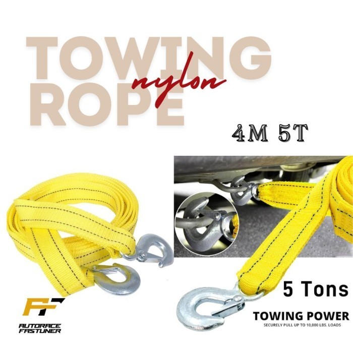 Nylon Car Towing Rope 4 Meters 5 Ton Nylon Towing Car Emergency Towing ...