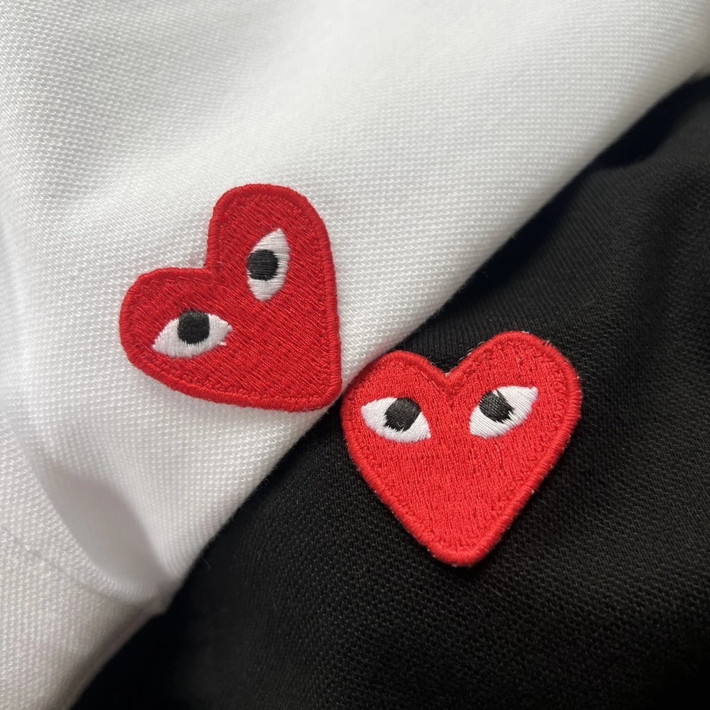 Comme des Garcons short sleeve POLO shirt red love logo embroidery ...
