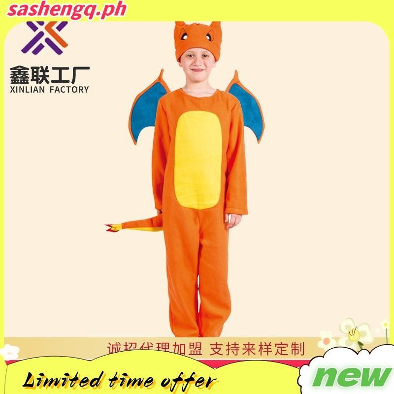 Cartoon Figure Charizard Firedragon Costume Kids Anime Pokemon Cosplay ...