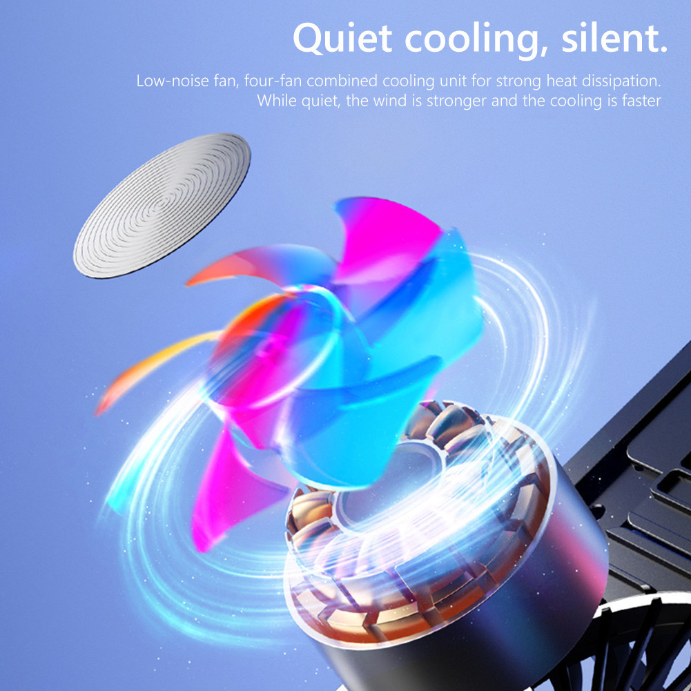 Laptop Cooling Fan with 2/4 Fans Foldable RGB 7 Height for 11-17.3 Inch ...