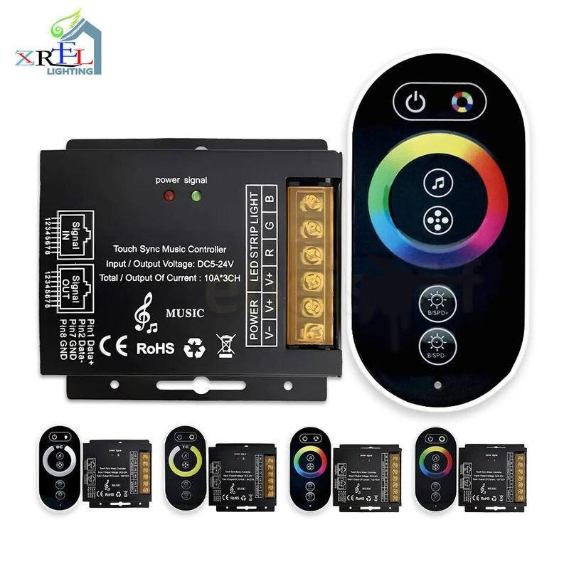LED Strip Music RJ45 Sync Touch Controller DC 5V 12V 24V Single/Dual Color CCT RGB RGBW RGBWC RF ...