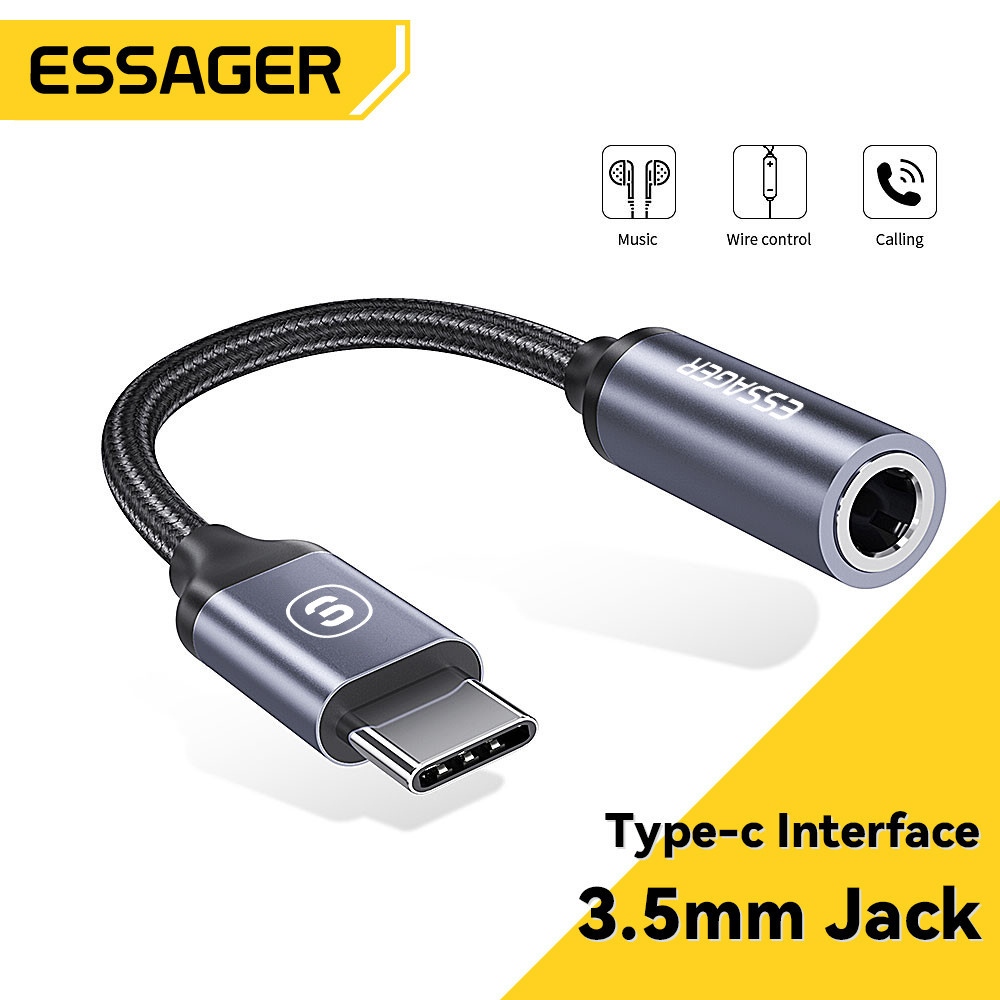 Essager 3.5mm Jack AUX Adapter Cable USB C to 3.5 Earphone Audio ...