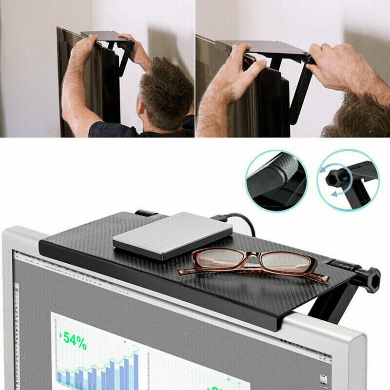 Adjustable TV Screen Top Storage Shelf Rack Desk Screen Top Shelf ...
