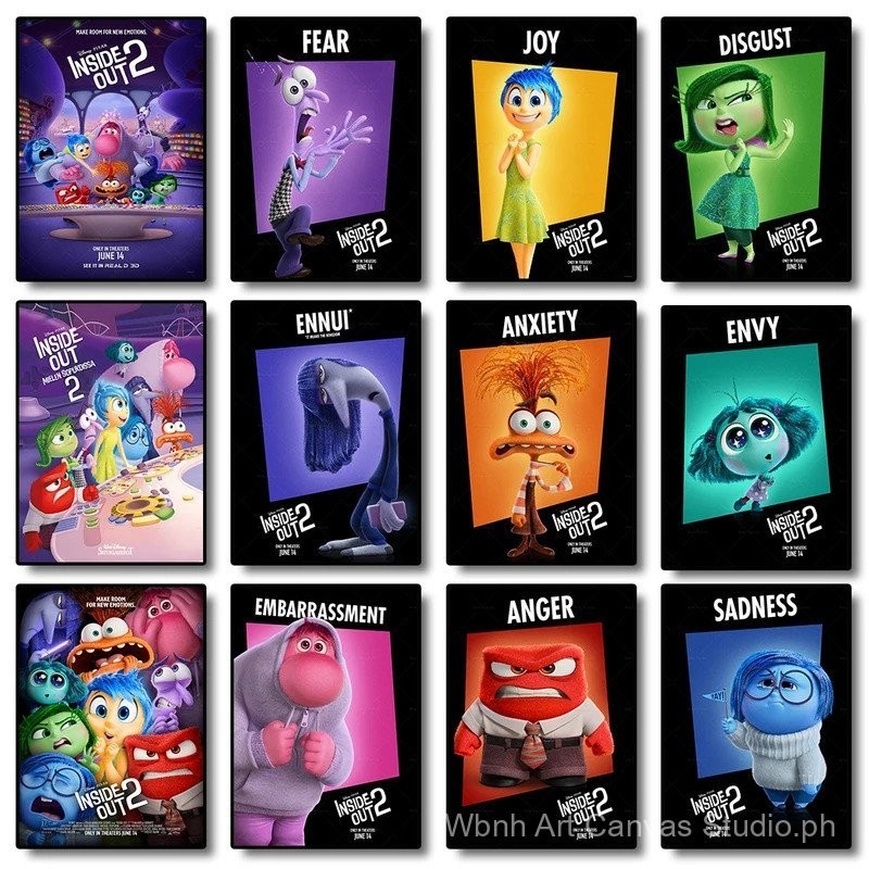 MINISO Disney Movie Wall Art Poster Inside Out 2 Canvas Painting ...