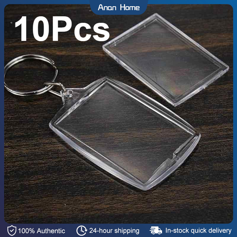 10 Pcs Acrylic Rectangle Square Blank Keychain Photo Insert Diy ...
