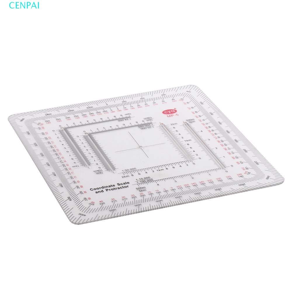 CENPAI Land Navigation Protractor for Camping Square Ruler ...