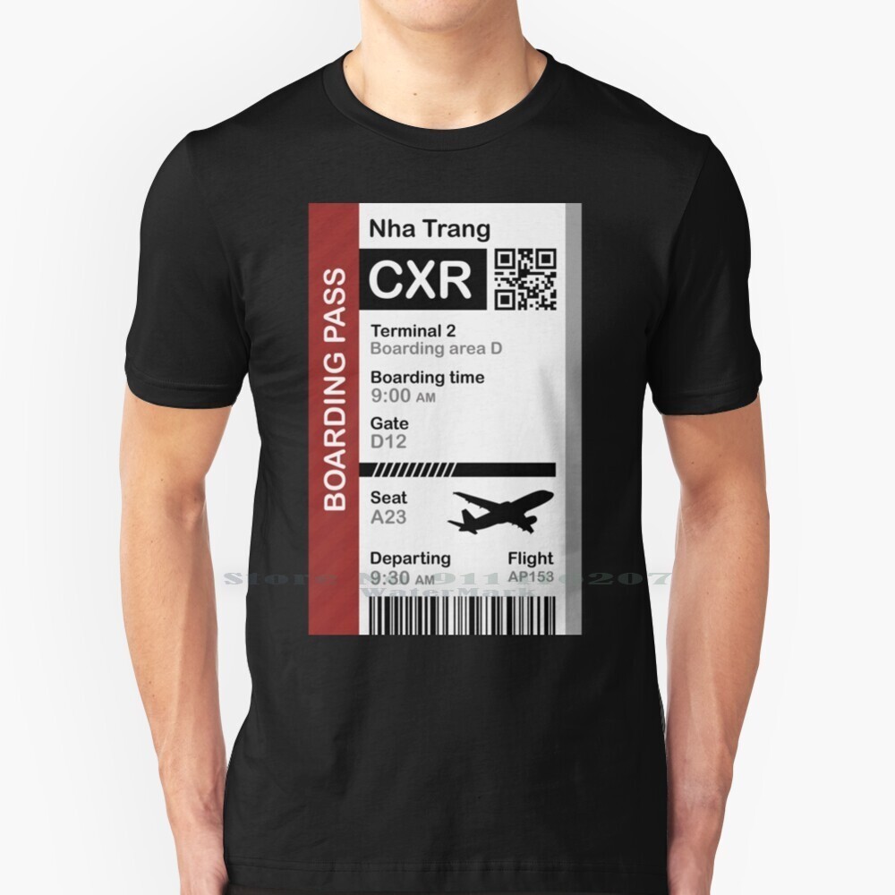 Nha Trang Boarding Pass Flight Destination Ticket T Shirt 100% Pure ...