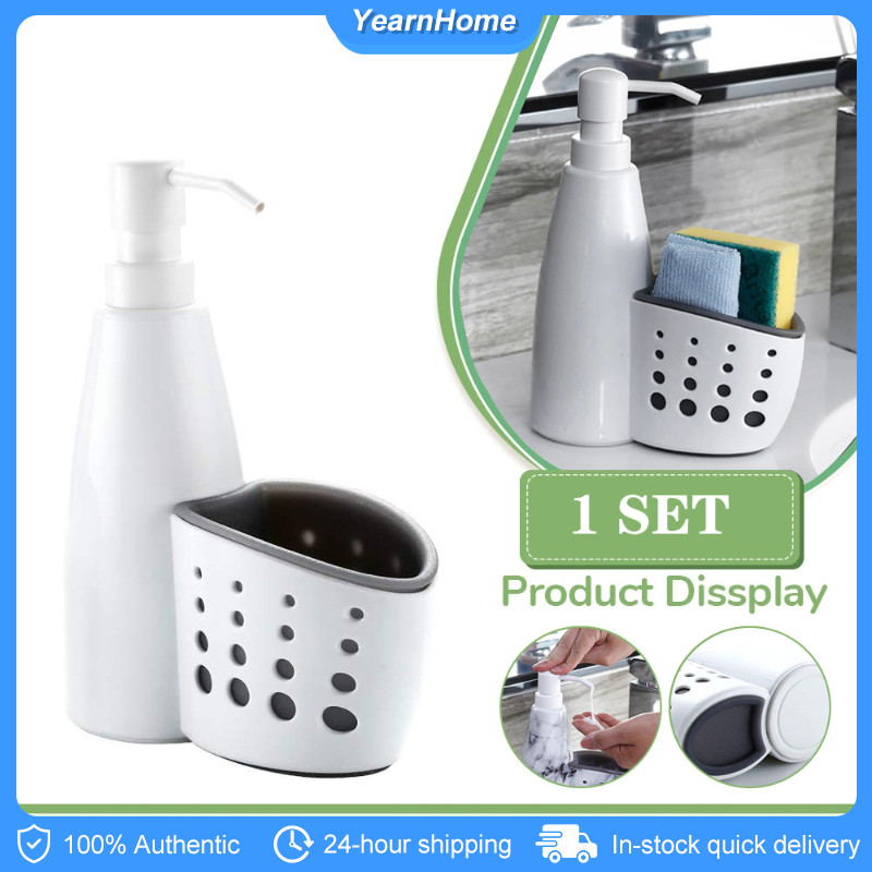 2 in 1 Soap Dispenser Dishwashing Container Detergent Storage Box ...