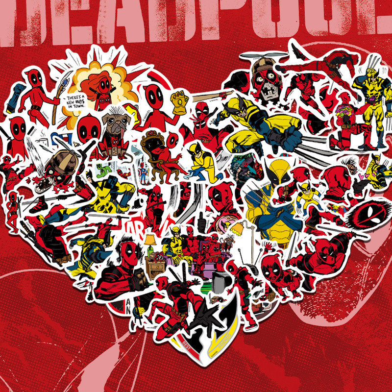 50pcs Deadpool 3 Deadpool & Wolverine Stickers The Avengers Super Hero ...