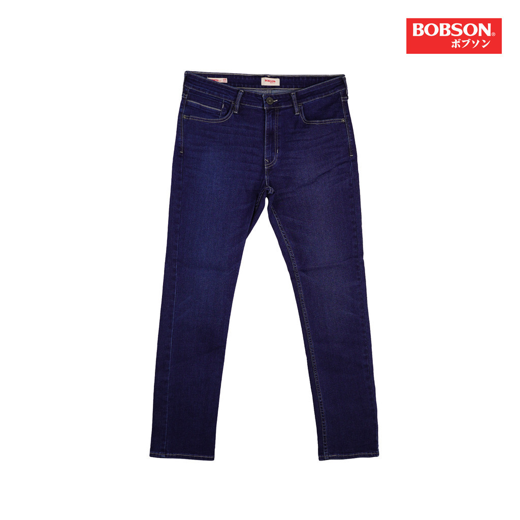 Bobson Japanese Men's Basic Denim Pants Trendy Apparel Super Skinny Mid Waist 159972-U (Dark ...