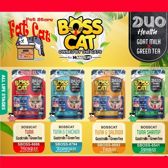 Bosscat pouch 85gr Wet Food cat boss cat pouch | Shopee Philippines
