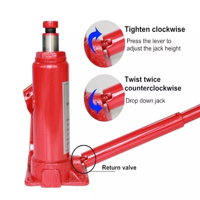 2/5/8/10 Tons Car Horizontal Jack Hydraulic Extra Heavy Duty Bottle ...