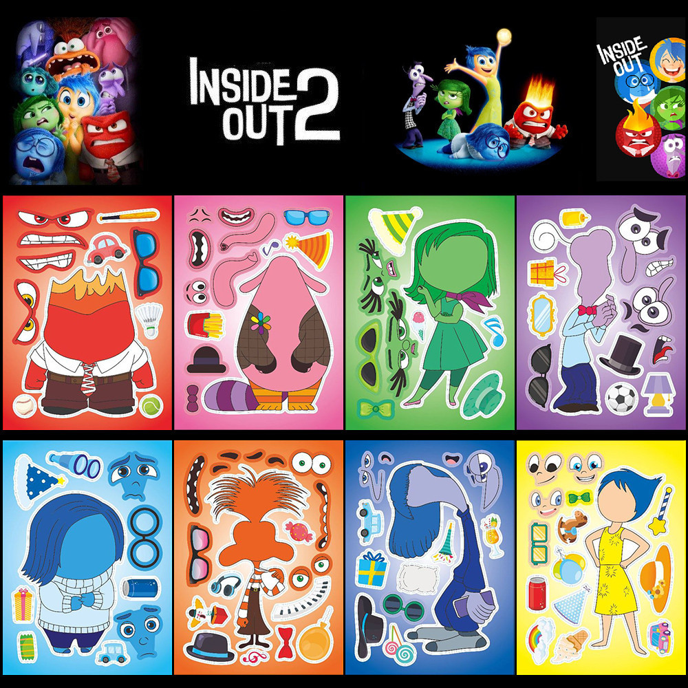 8pcs Children's Creative DIY Disney Cartoon - Inside Out Theme Puzzle ...
