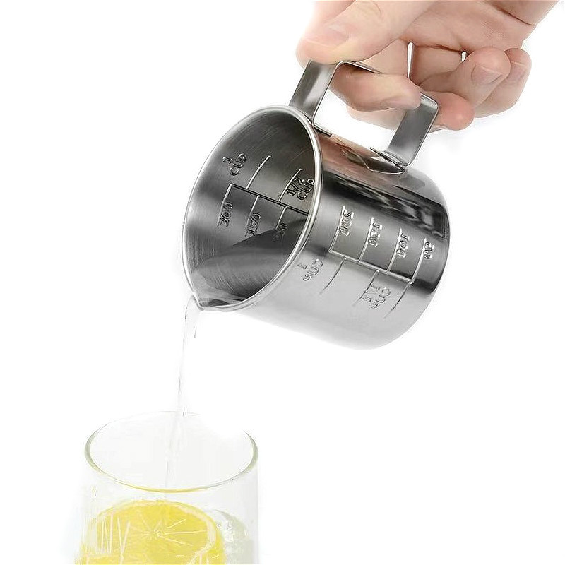 Stainless Steel Measuring Cup 200 mL Milk Tea Coffee Liquid Measuring ...