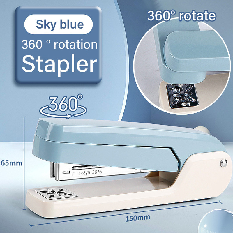 360 Stapler Rotation Heavy Duty Stapler 24/6 Staples Effortless Long ...