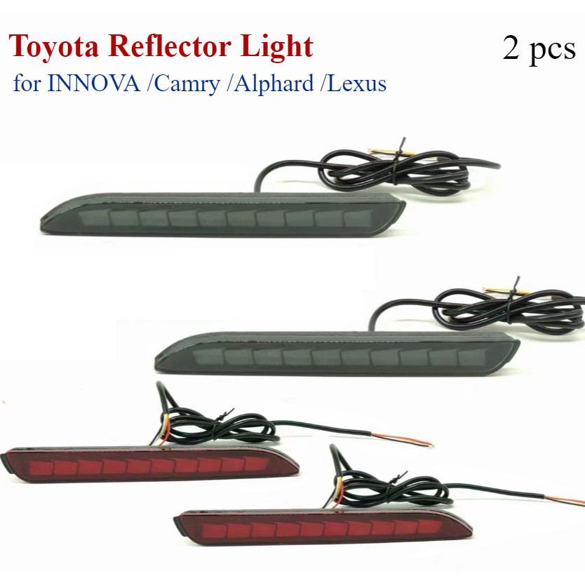 2pcs Toyota Reflector Light for INNOVA /Camry /Alphard /Lexus LED Rear ...