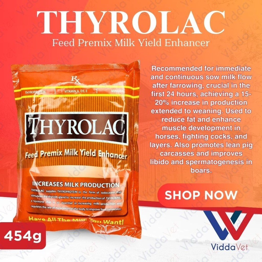 Thyrolac Feed 454g Premix Milk Yield Enhancer for pigs,and horses milk ...