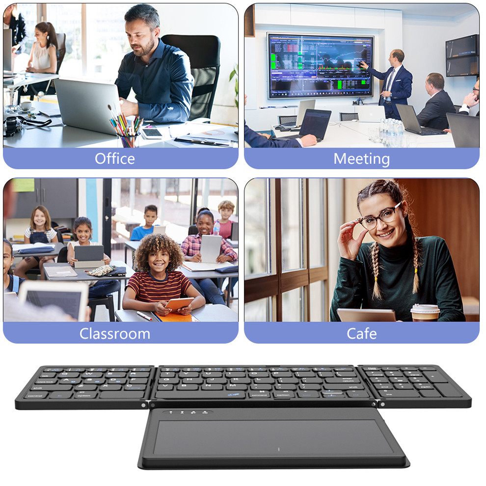 Jomaa Portable Bluetooth Foldable Keyboard for Tablet Phone Laptop ...