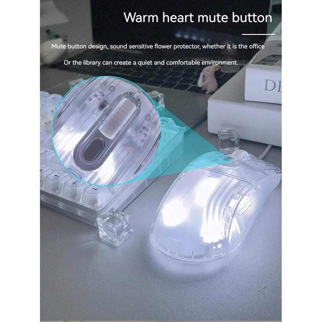 Eweadn Q8 Tri-Mode Wireless Mouse Bluetooth 2.4G RGB Mute Lightweight ...