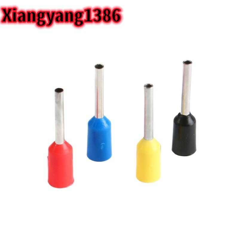 100pcs E0508 Tubular Wire Cold Pressure Connector Electrical Terminals Cable Crimps Wire ...